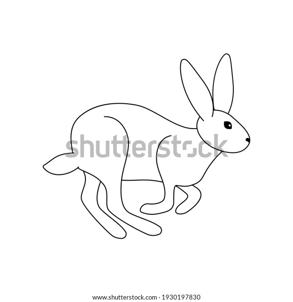 Vector Illustration Rabbit Landing After Jump Stock Vector (Royalty ...