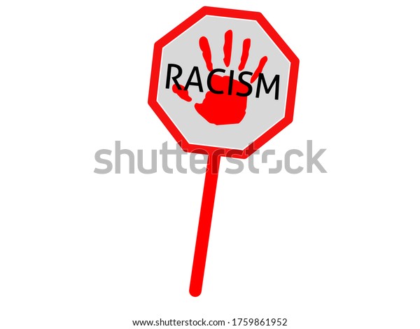 ilustración vectorial del signo de detención racista, no racismo, no ...