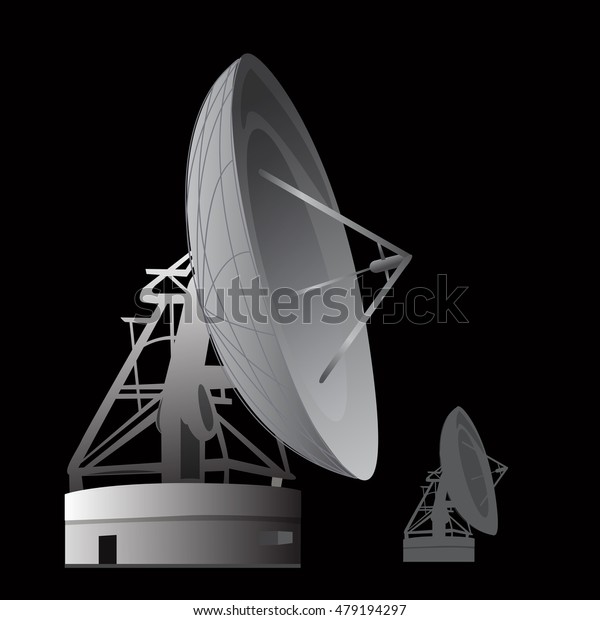 Vector Illustration Radar Dishsatellite Dish Stock Vector (Royalty Free ...