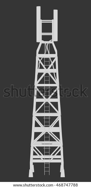 Vector Illustration Radio Tower Ladder Stock Vector (Royalty Free ...