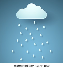 Vector Illustration Rain Paper Art Style Stock Vector (Royalty Free ...