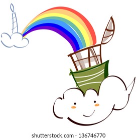 Vector Illustration Rainbow Bridge Stock Vector (Royalty Free ...