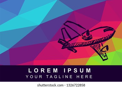 Vector Illustration Rainbow Geometric Polygon Airplane Stock Vector ...