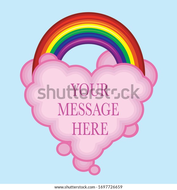 Vector Illustration Rainbow Pink Heart Shaped Stock Vector (Royalty ...