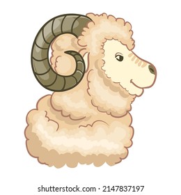 Vector Illustration Ram Sideview Isolated On Stock Vector (Royalty Free ...