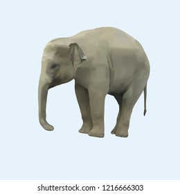 Vector Illustration Realistic Elephant Stock Vector (Royalty Free ...