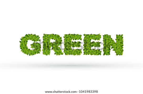 Vector Illustration Realistic Foliage Shape Word Stock Vector (Royalty ...