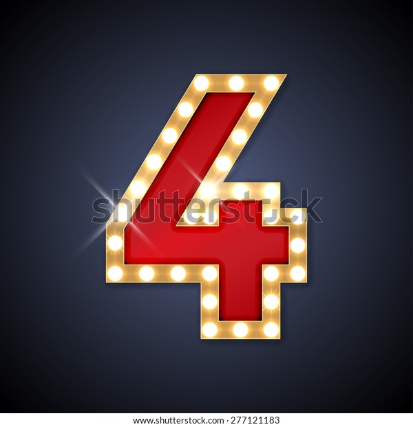 Vector Illustration Realistic Retro Signboard Number Stock Vector ...