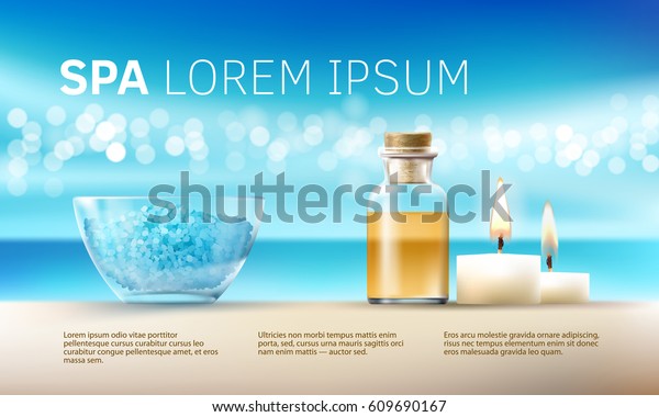Vector Illustration Realistic Style Set Spa Stock Vector Royalty Free
