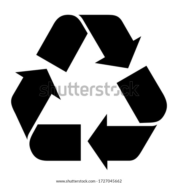Vector Illustration Recycle Symbol Black Icon Stock Vector (Royalty ...