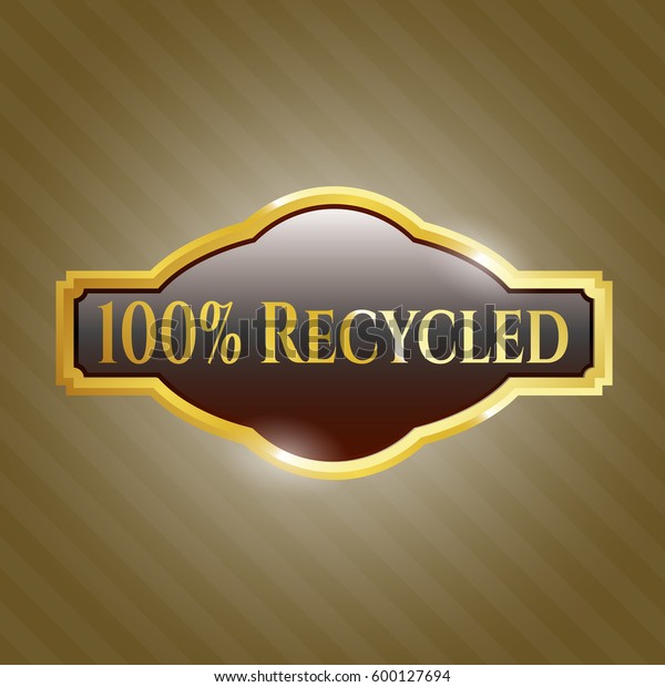 Vector Illustration Recycled Gold Emblem Stock Vector (Royalty Free ...