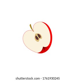 Vector Illustration Red Apple Cut Stock Vector (Royalty Free ...