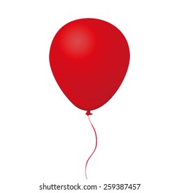 Cartoon Red Baloon Decorative Party Element Stock Vector (Royalty Free ...