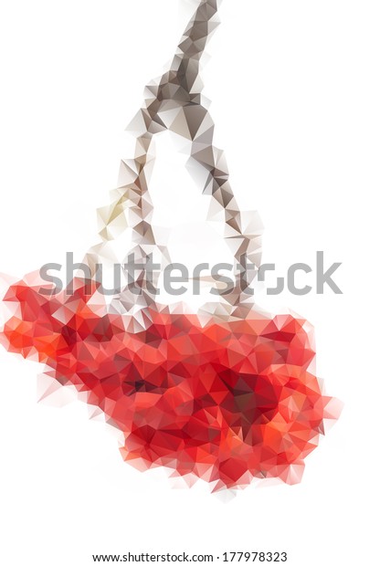 Vector Illustration Red Berries Consisted Triangles Stock Vector ...