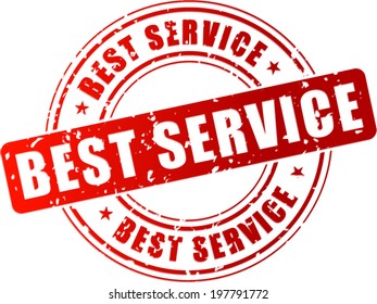 Vector Illustration Red Best Service Stamp Stock Vector (Royalty Free ...