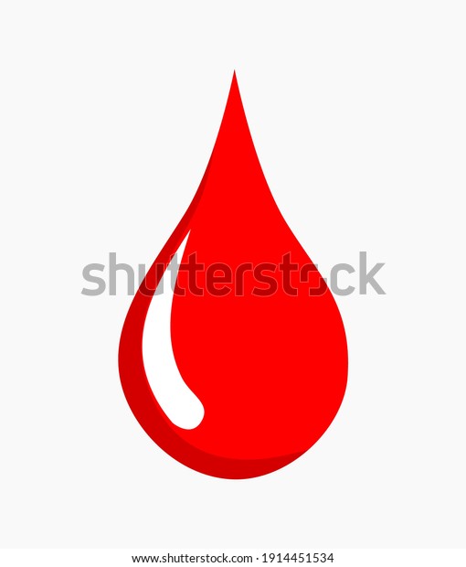 Vector Illustration Red Blood Drop On Stock Vector (Royalty Free ...
