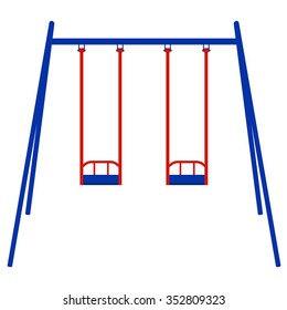 Vector Illustration Red Blue Swing Two Stock Vector (Royalty Free ...
