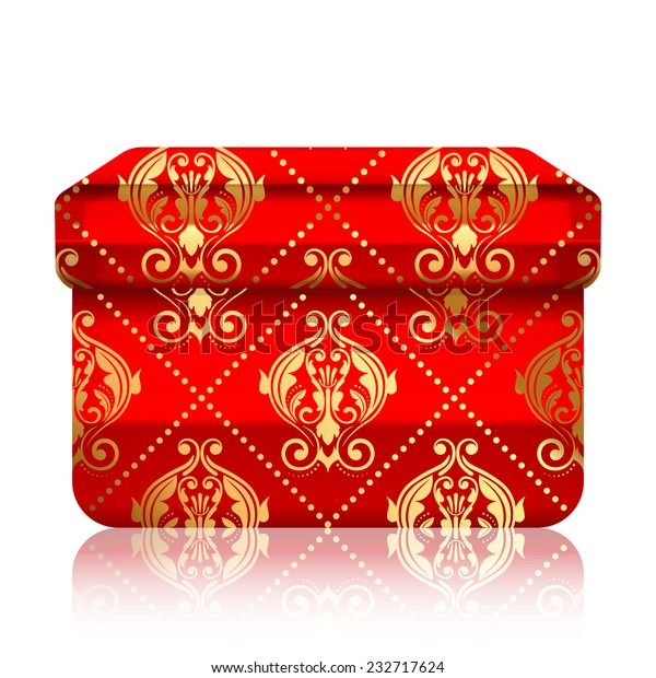 Vector Illustration Red Box Gold Ornamets Stock Vector (Royalty Free ...