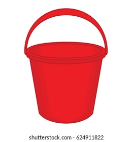 Vector Illustration Red Bucket Icon Sign Stock Vector (Royalty Free ...