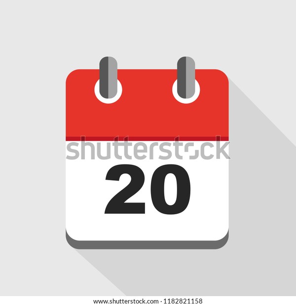 Vector Illustration Red Calendar 20 Icon Stock Vector (Royalty Free ...