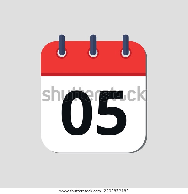 Vector Illustration Red Calendar Icon Marked Stock Vector (Royalty Free ...