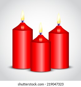 Vector Illustration Red Candles Stock Vector (Royalty Free) 219047323 ...