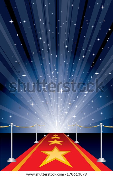 Vector Illustration Red Carpet Star Burst Stock Vector (Royalty Free ...