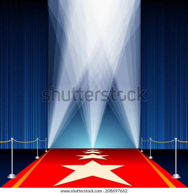 Vector Illustration Red Carpet Stars Stock Vector (Royalty Free ...
