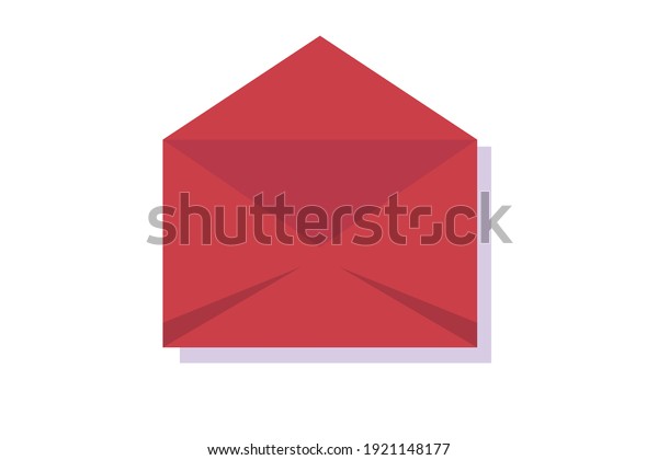 Vector Illustration Red Color Envelope Letter Stock Vector (Royalty ...