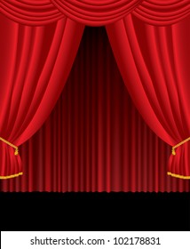 Vector Illustration Red Curtains Stock Vector (Royalty Free) 102178831 ...
