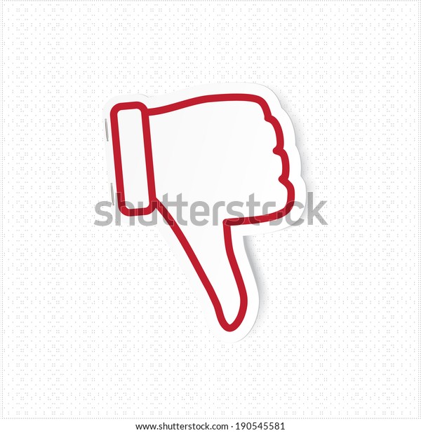 Vector Illustration Red Dislike Symbol Stock Vector (Royalty Free ...