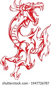 Vector Illustration Red Dragon Stock Vector (Royalty Free) 1947726787 ...