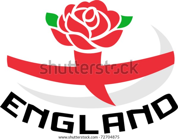 Vector Illustration Red English Rose Flag Stock Vector (Royalty Free ...