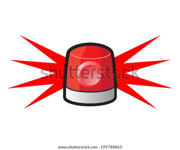 Vector Illustration Red Flashing Siren Lamp Stock Vector (Royalty Free ...