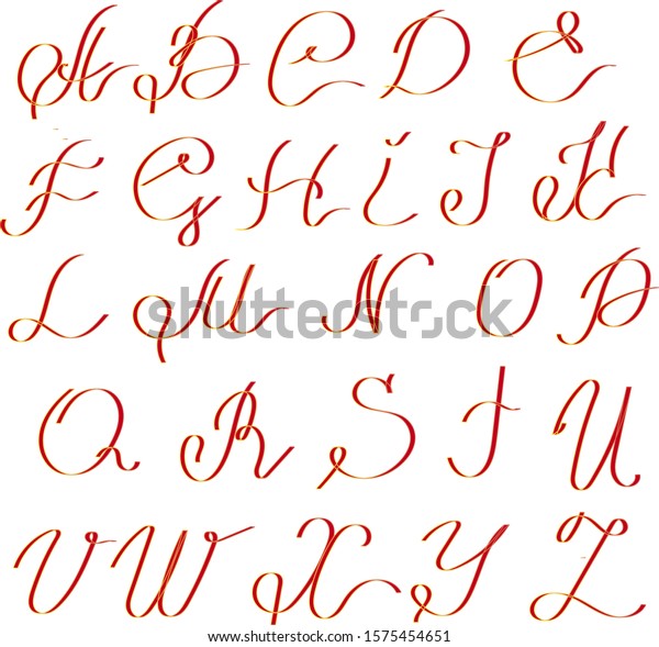 Vector Illustration Red Front English Alphabet Stock Vector (Royalty ...