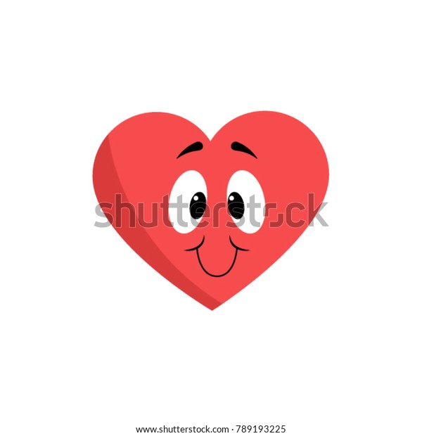 Vector Illustration Red Heart Smile Valentines Stock Vector (Royalty ...