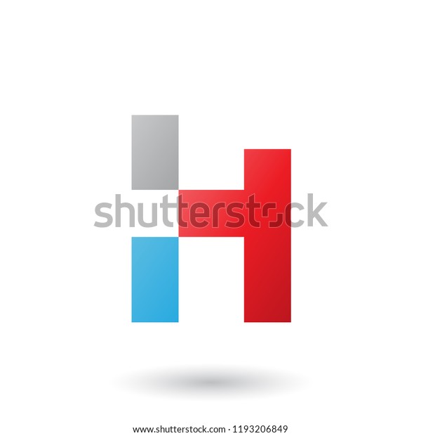 Vector Illustration Red Letter H Rectangular Stock Vector (Royalty Free ...