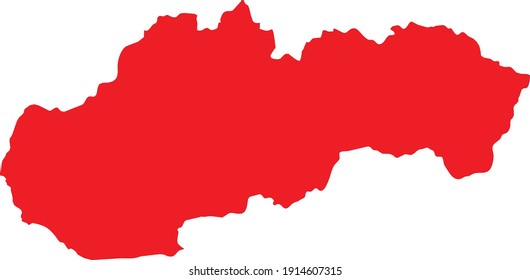 Vector Illustration Red Map Slovakia Stock Vector (Royalty Free ...