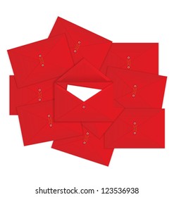 Vector Illustration Red Open Envelope Letter Stock Vector (Royalty Free ...