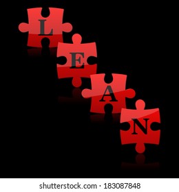 Vector Illustration Red Puzzles Word Lean Stock Vector (Royalty Free ...