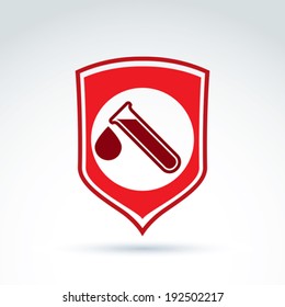 Vector Illustration Red Shield Symbol Test Stock Vector (Royalty Free ...