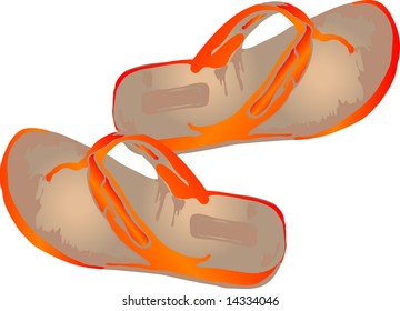 Vector Illustration Red Slippers Stock Vector (Royalty Free) 14334046 ...