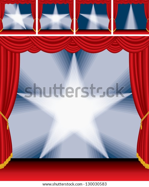 Vector Illustration Red Stage Star Made Stock Vector (Royalty Free ...