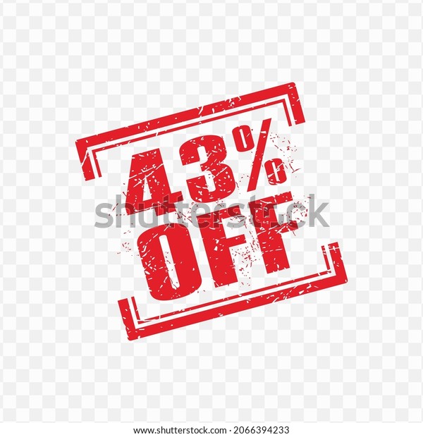 Vector Illustration Red Stamp 43 Off Stock Vector (Royalty Free ...