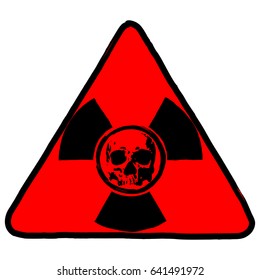 Vector Illustration Red Triangle Radiation Logo Stock Vector (Royalty ...