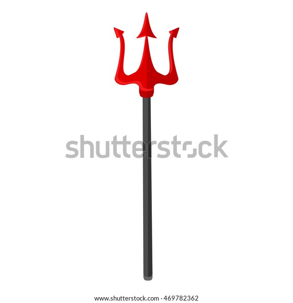 Vector Illustration Red Trident Isolated On Stock Vector (Royalty Free ...
