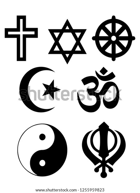 Vector Illustration Religious Symbols Stock Vector (Royalty Free ...