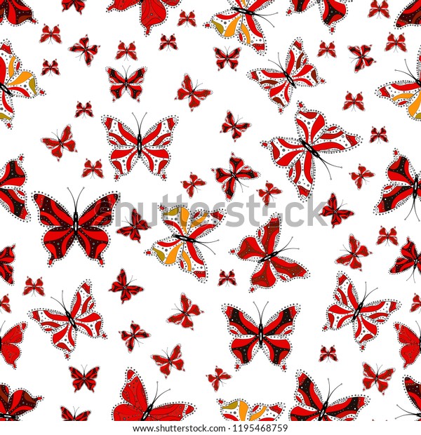 Vector Illustration Repeated Butterflies Cute Girly Stock Vector ...