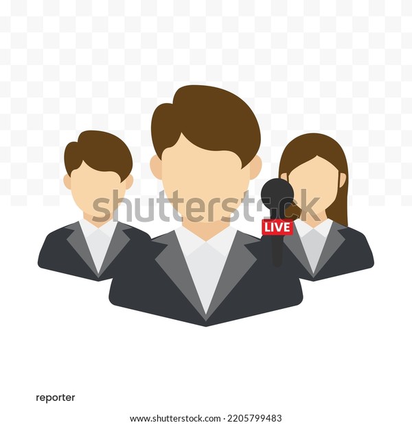 Vector Illustration Reporter Team Avatar Color Stock Vector (Royalty ...