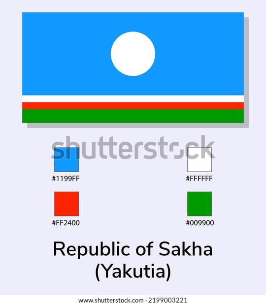Vector Illustration Republic Sakha Flag Isolated Stock Vector (Royalty ...